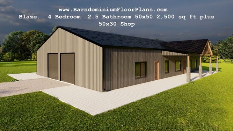 4-Bedroom-Barndominium-House-Floor-Plans - Barndominium Floor Plans