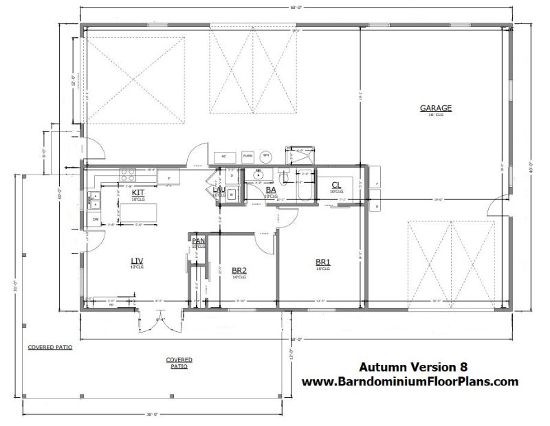 2-Bedroom-Barndominium-House-Floor-Plans - Barndominium Floor Plans